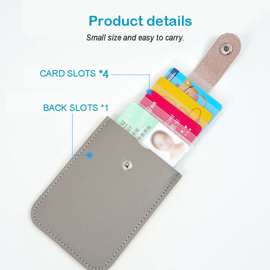 4 Slot Portable Pull-Out Multi Cards Holder Wallet PU Leather Card Slot ...