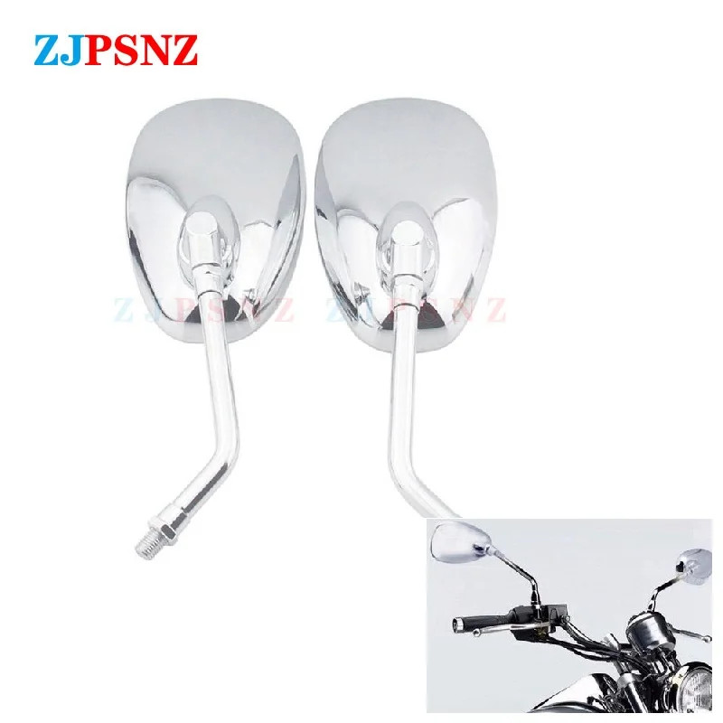10MM Motorcycle Scooter E-bike Mirror 125CC Silver 360° Rotated Adjust ...