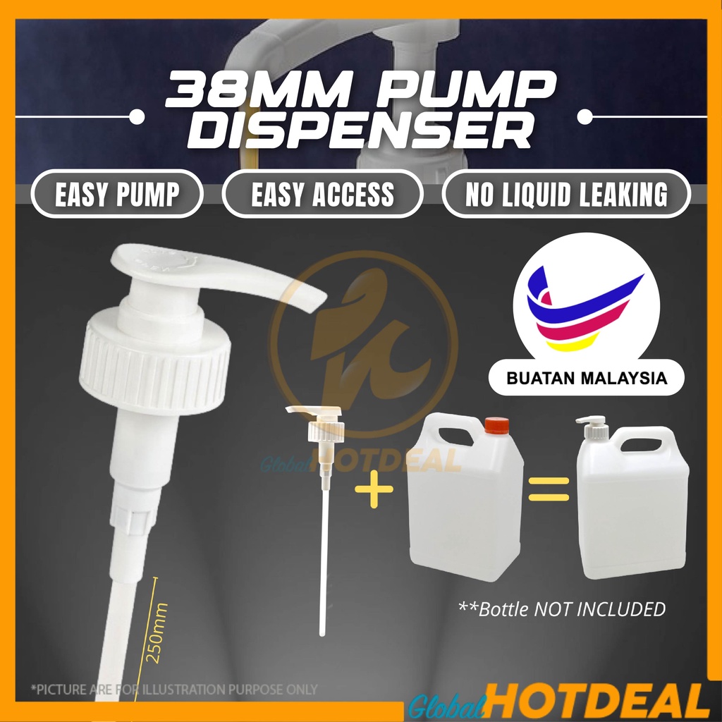 38mm Pump Dispenser Refillable Empty Bottle Pump Dispensing Shampoo ...