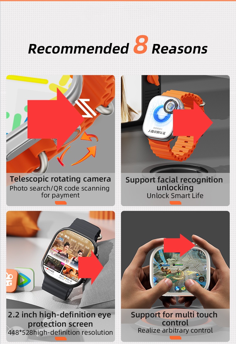 Android Smartwatch With SIM Card Slot Wifi Camera 4G CDS9 Ultra Smart ...