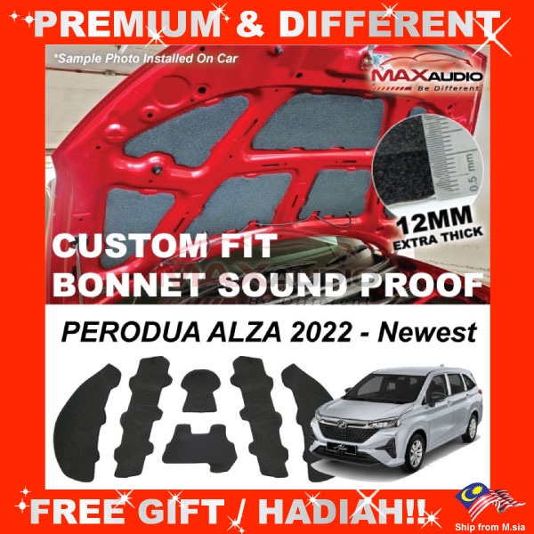 PERODUA ALZA 2022 - 2024 Car Bonnet Sound Proof MAXAUDIO Custom Made ...