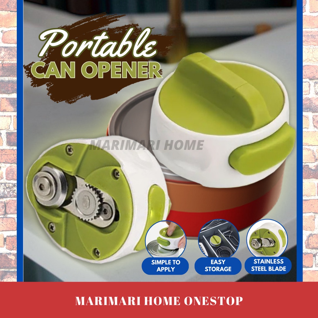 Space Saving Portable Compact Round Can Bottle Lid Opener Injury Proof ...