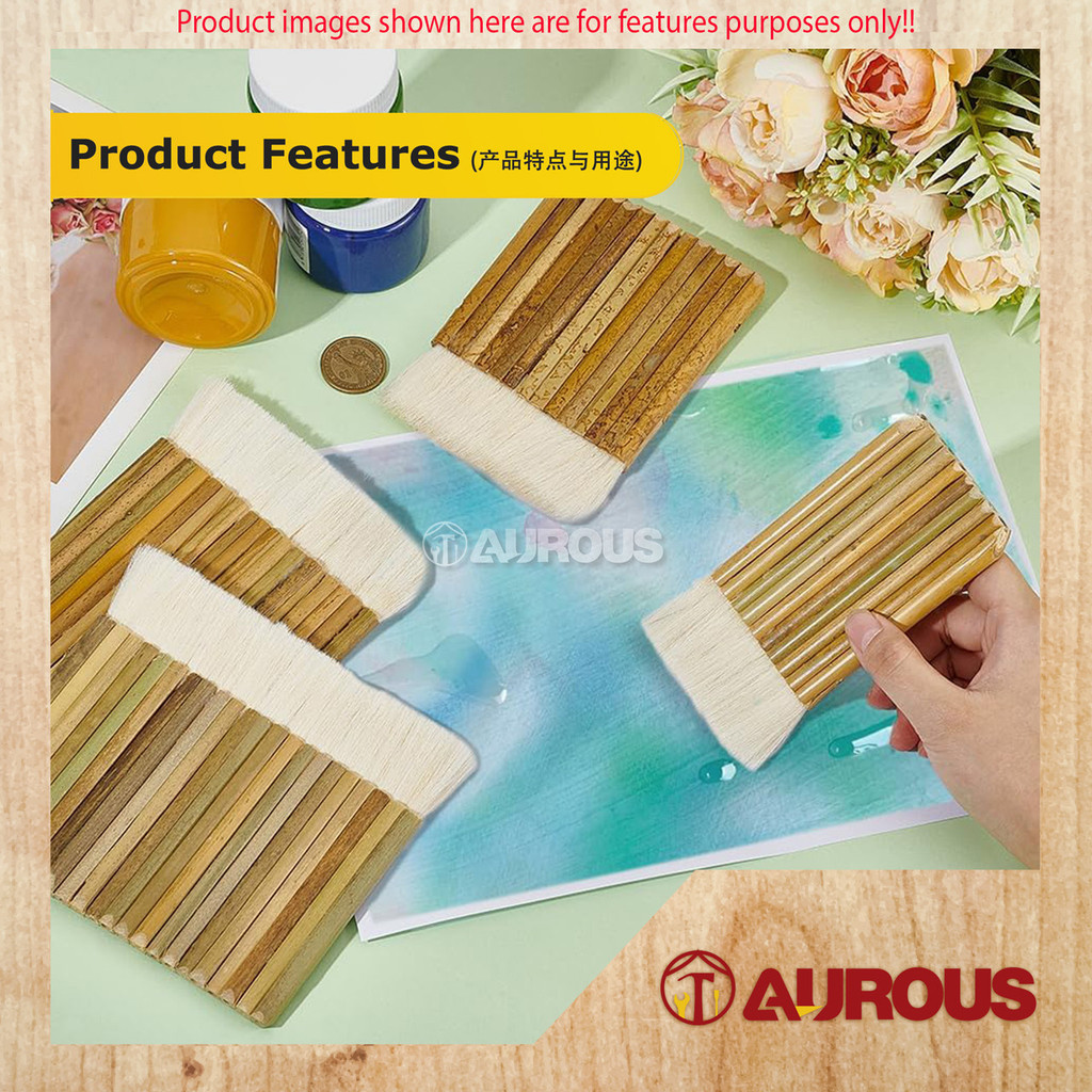 BAMBOO HANDLE WOOL BRUSH FOR PAINTING SHELLAC AND VARNISH (10 , 12 , 14 ...