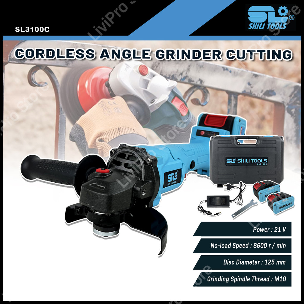 Shili Tools 21V Cordless Electric Angle Grinder Cutting SL3100C ...