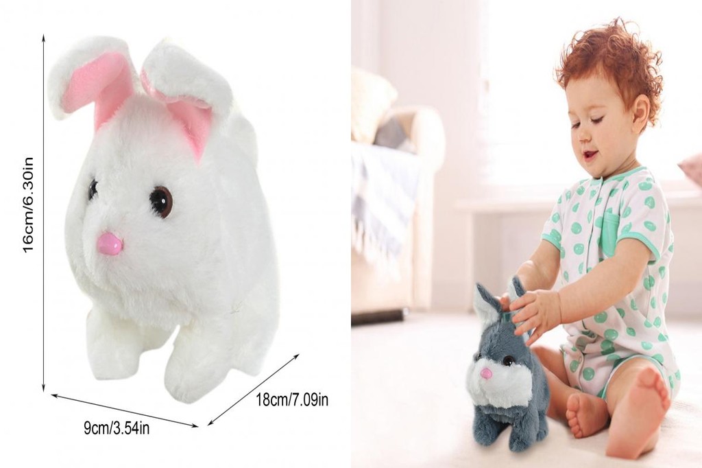 oc Realistic Rabbit Toy Moving Ears Bunny Plush Electric Plush Rabbit ...