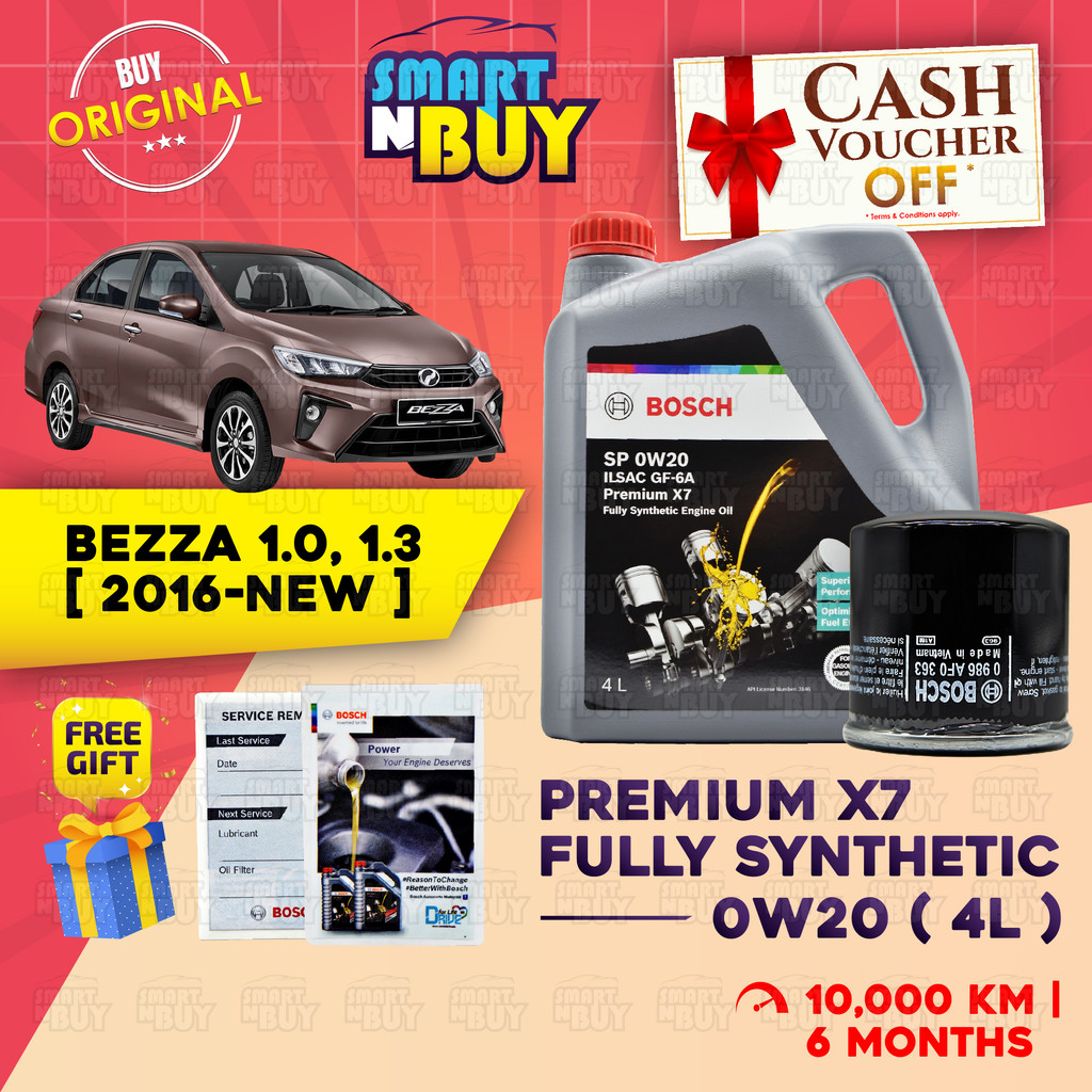 Bosch Engine Oil 0W20 Fully Synthetic Original Minyak Hitam Kereta ...