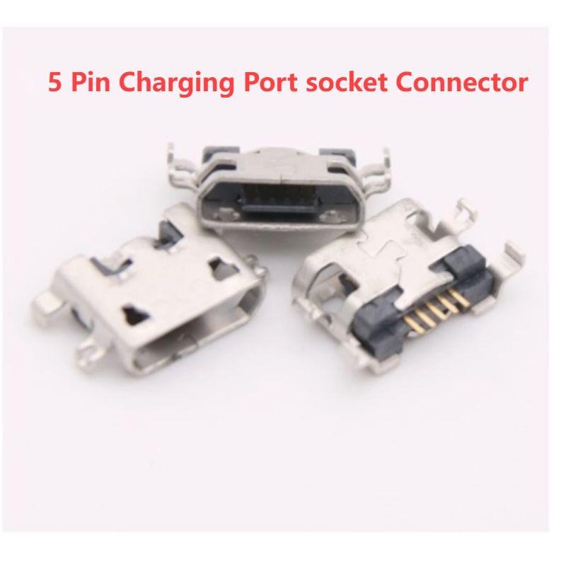 5-50pcs Micro USB 5 Pin Charging Port Socket Connector For All Android ...