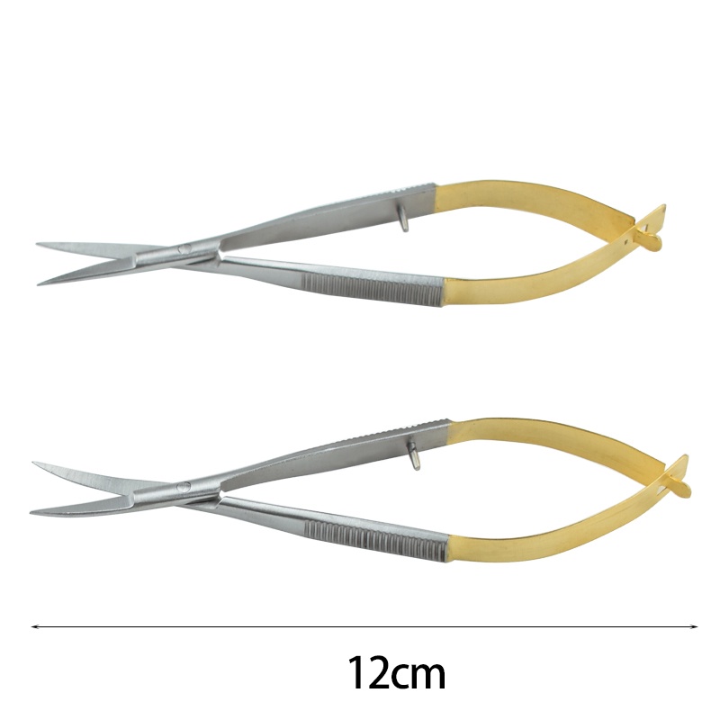 Dental Microscopic Experiment Scissors Gold Handle Scissors Dental Tool ...