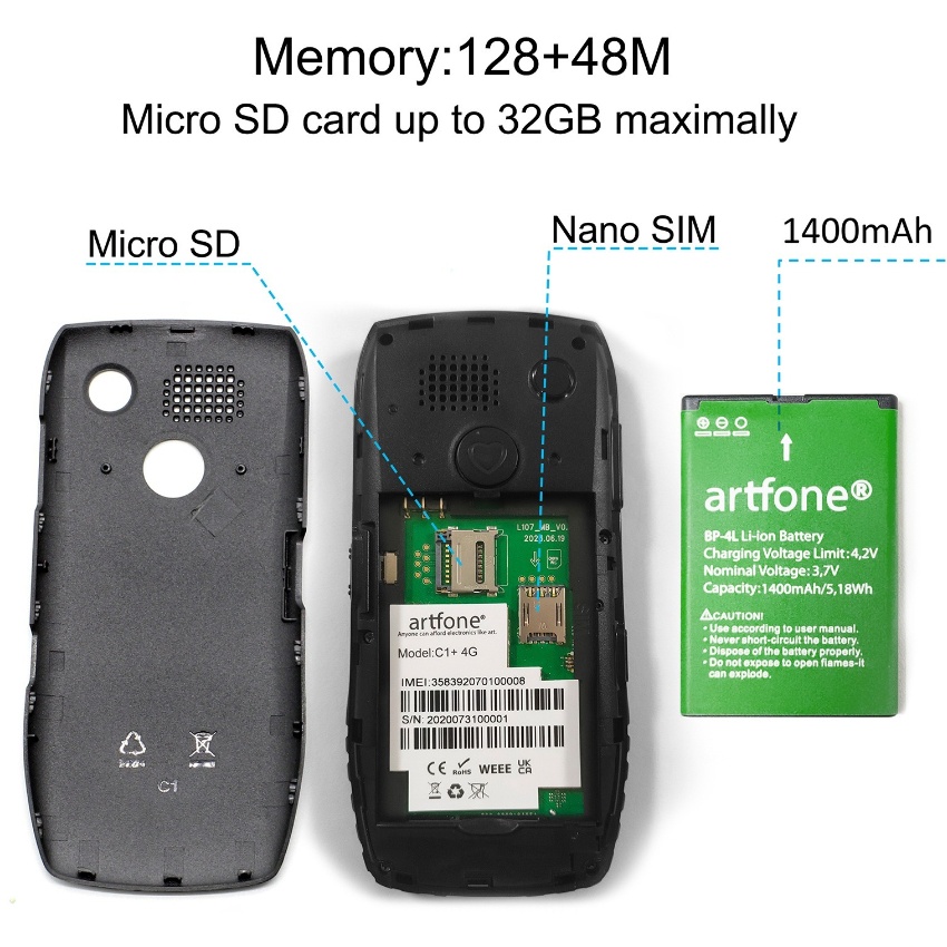 INOVAGEN 4G LTE Senior Phone Speed Dial SOS key,With Charging Dock,Big ...