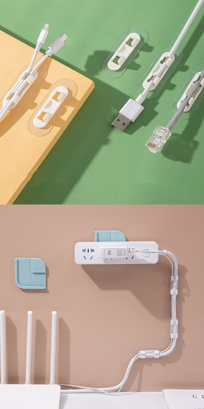 Wall Mounted Small Sticky Wire Clamp / Mini Cord Fixed Holder for TV PC ...