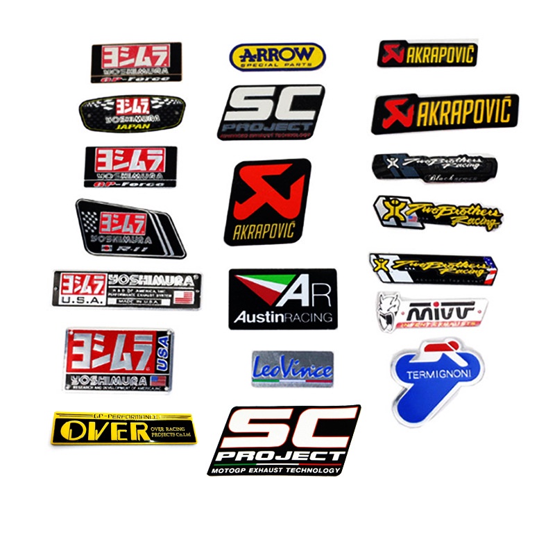 Heat-resistant Motorcycles Aluminum Decals Stickers Exhaust Pipe ...