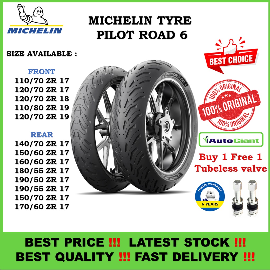 TAYAR MICHELIN ROAD 6 150/60 ZR17, 190/50 ZR 17, 190/55 ZR 17 RADIAL ...