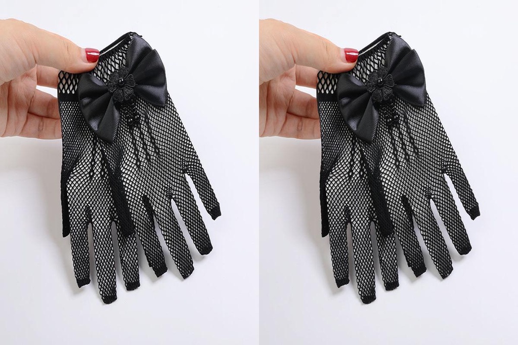 Au Adorable Floral Pattern Thin Mesh Gloves for Kindergarten Girls ...