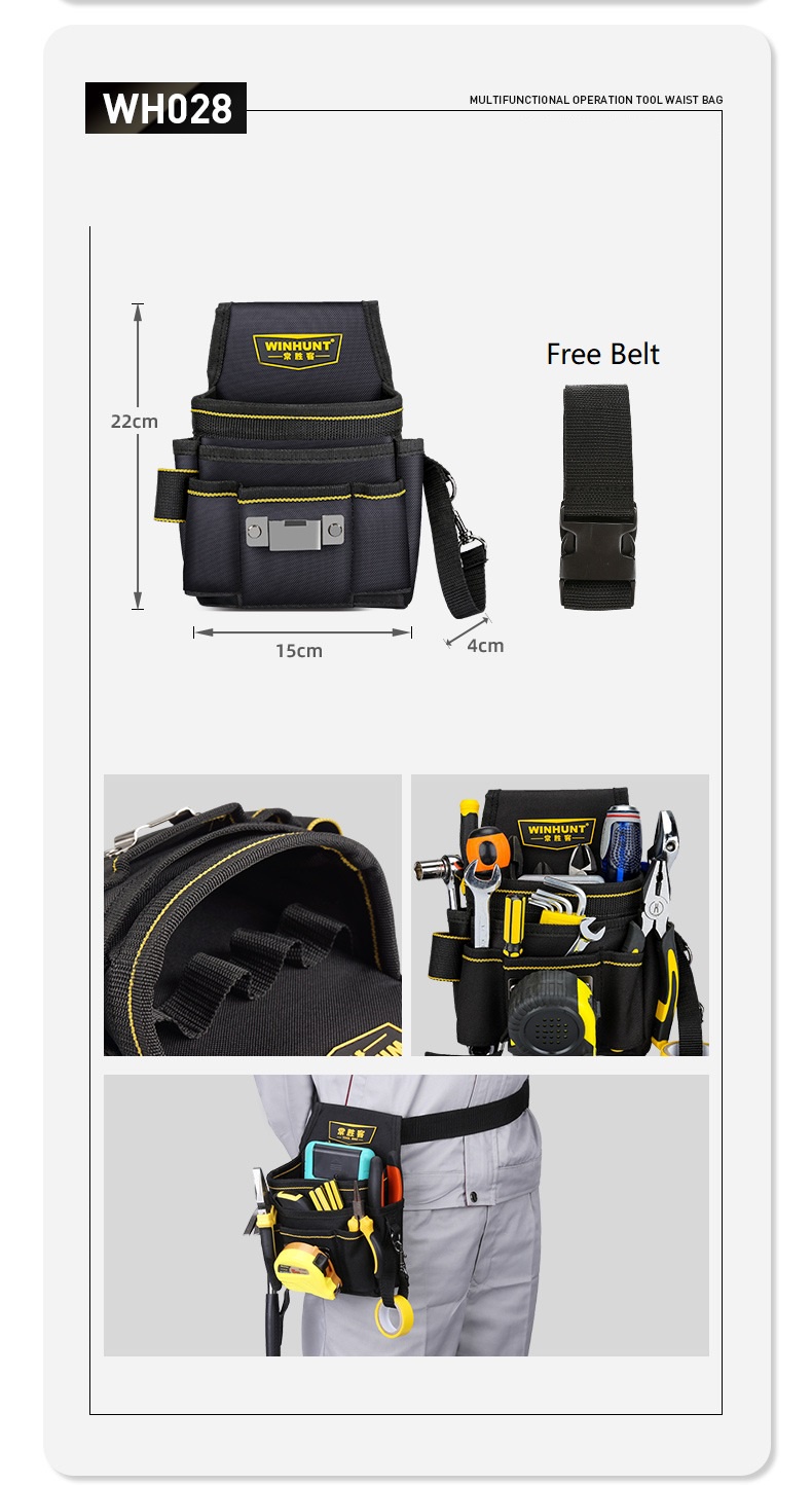 Winhunt Tools Bag for Electricians Waist Belt for Work Tools Organizer ...