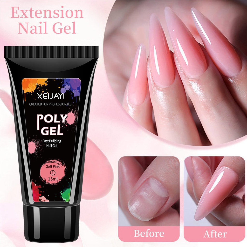 15ML Nail Extension Gel Crystal Extender Poly Gel Nail Tips And Beauty ...