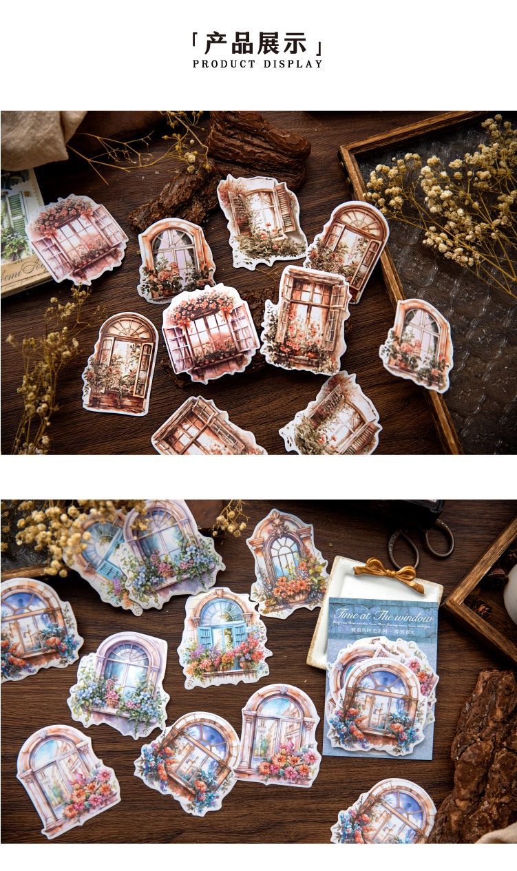 ENWEI 10 Pcs [Time At the Window Series] Aesthetics Journal Stickers ...