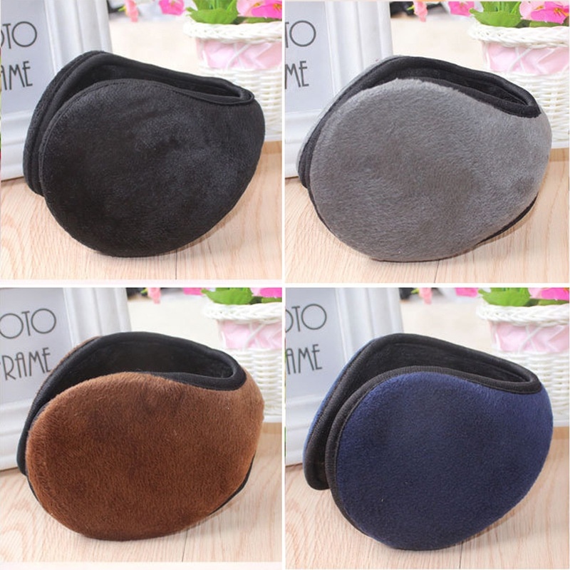 Men Women Winter Ear Muffs Soft Fleece Plush Earmuffs Behind Band Head ...