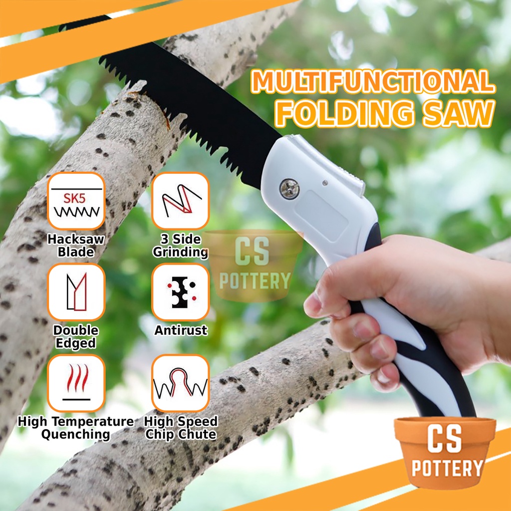 Wood Cutting Folding Saw Trees Chopper Hand Saw Heavy Duty SK5 Grafting ...