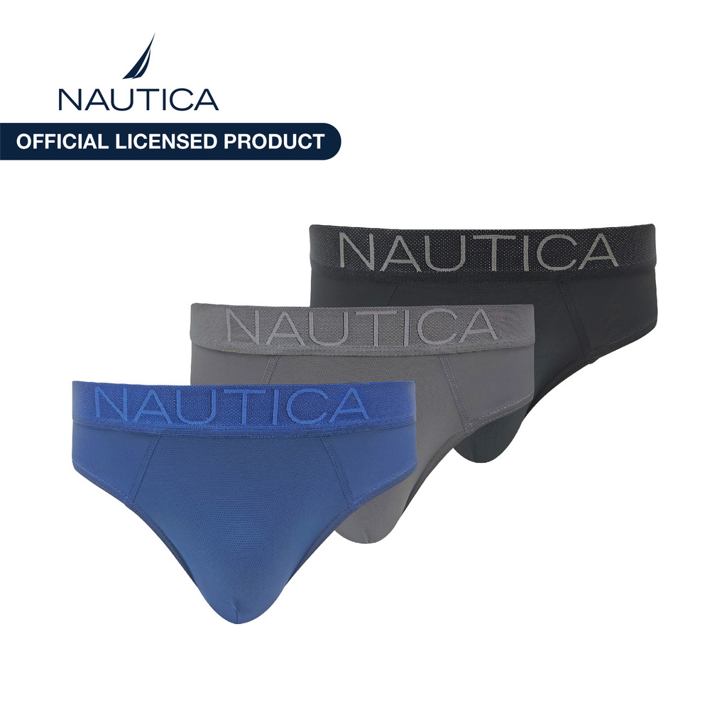 Nautica 3 Pieces Mens Microfiber Mini Briefs/Seluar Dalam Lelaki ...
