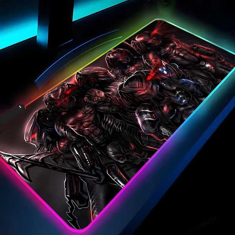 Alien Vs Predator Mouse Pad Rgb Xxl Laptop Mat Gaming Mousepad Backlit ...