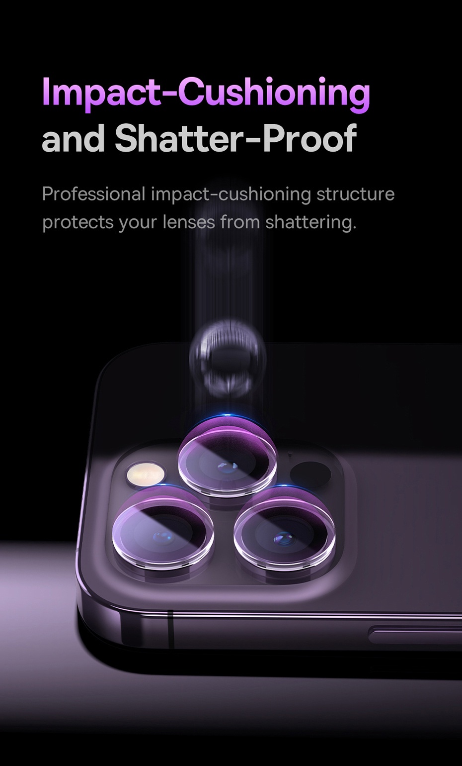 Baseus Glare Repelling Corning Glass Lens Protector Tempered Glass For ...