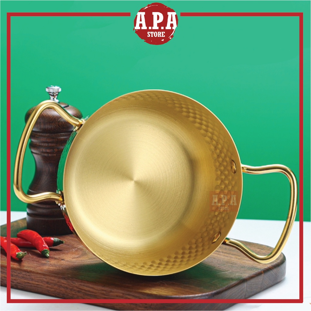APA Korean Style Pot Stainless Steel Gold Silver Korea Ramen Noodle ...