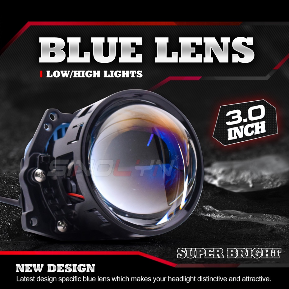 2 PCS 3 Inch Bi LED Blue Projector Lens For Hella 3R G5 Headlight H4 H7 ...