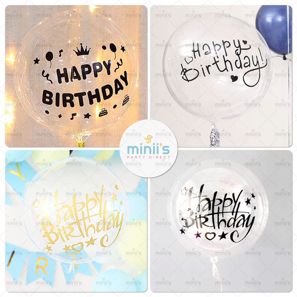 MINIIS PARTY Happy Birthday Sticker Bobo Balloon Bobo Sticker Belon ...