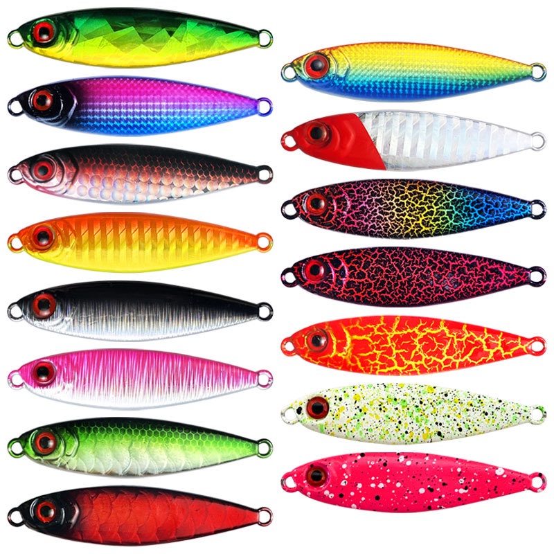 New model 3D eyes luminous laser 7g 10g 15g 20g 30g long cast metal jig lure lure fishing metal ...
