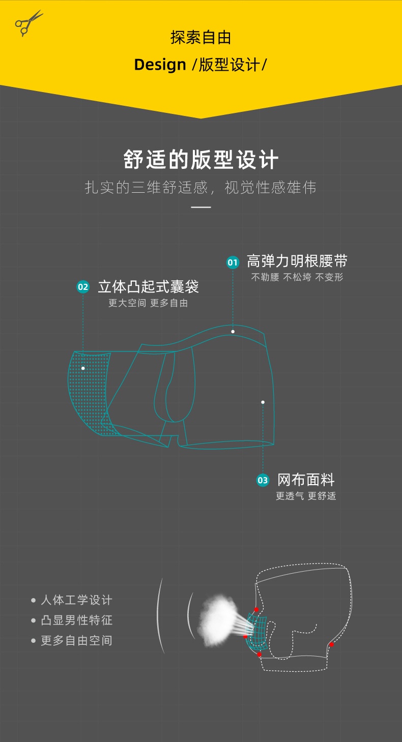 Men's Boxer Half-mesh Ice Silk U-convex Low-waisted Thin Transparent ...