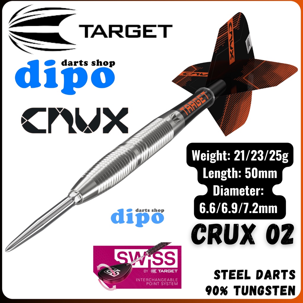 TARGET CRUX 02 SP (90% Tungsten) - TARGET Swiss Steel Darts | Shopee ...