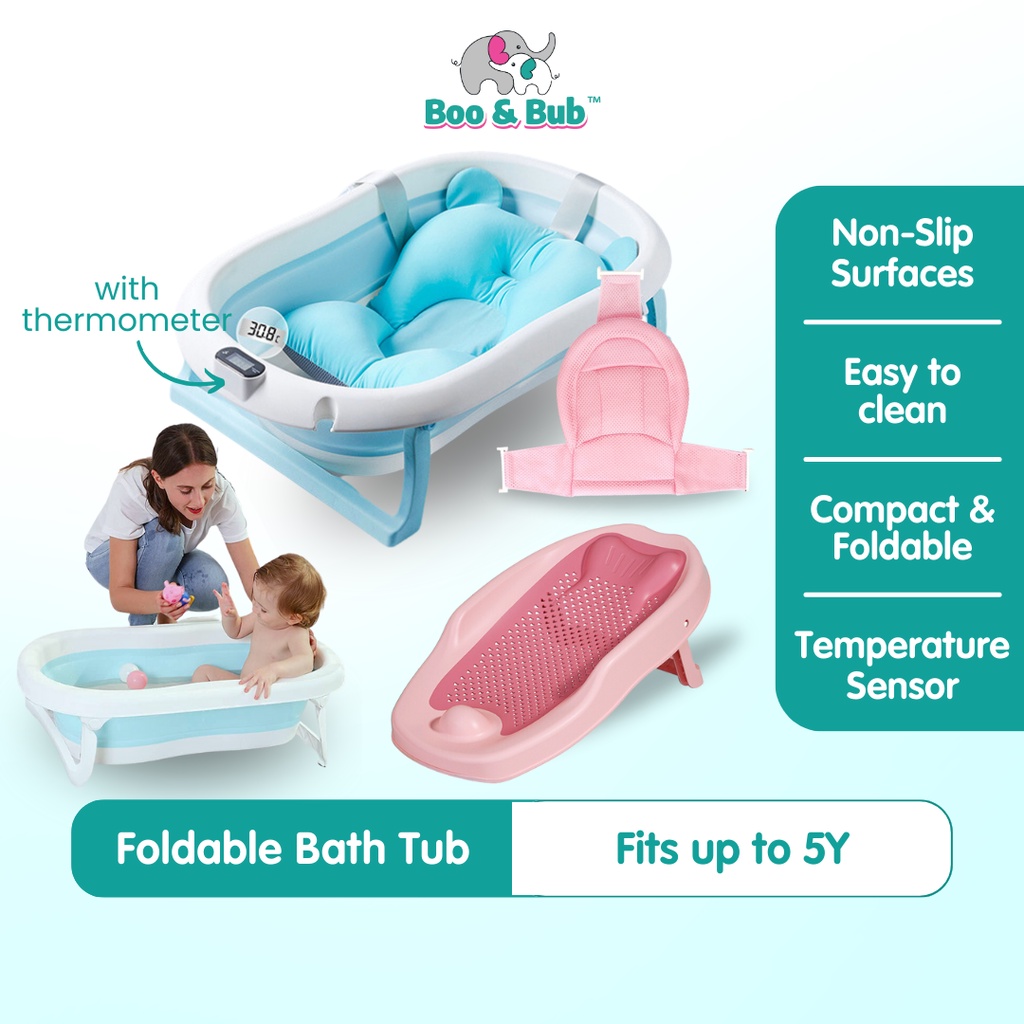 Boo & Bub Foldable Baby Bath Tub Bath Stand bath seat shower net ...