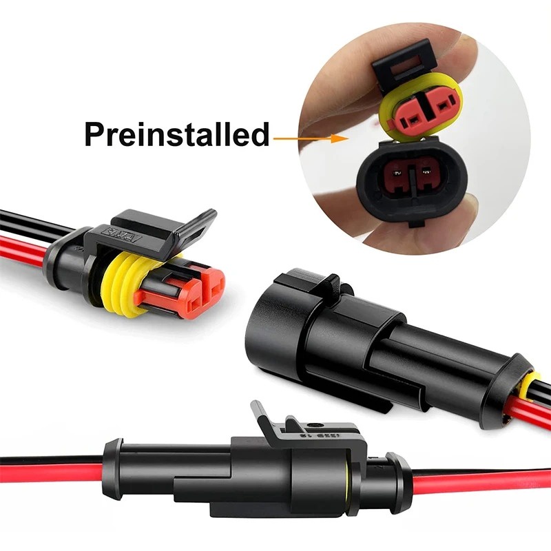 2 Pin Way Electrical Connector / Waterproof Car Wire Cable / Automotive ...