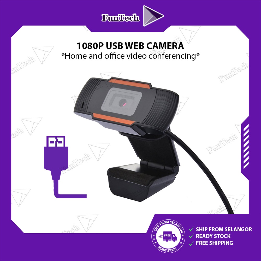 FunTech USB 2.0 Webcam 1080P PC Web Camera Widescreen Video With ...