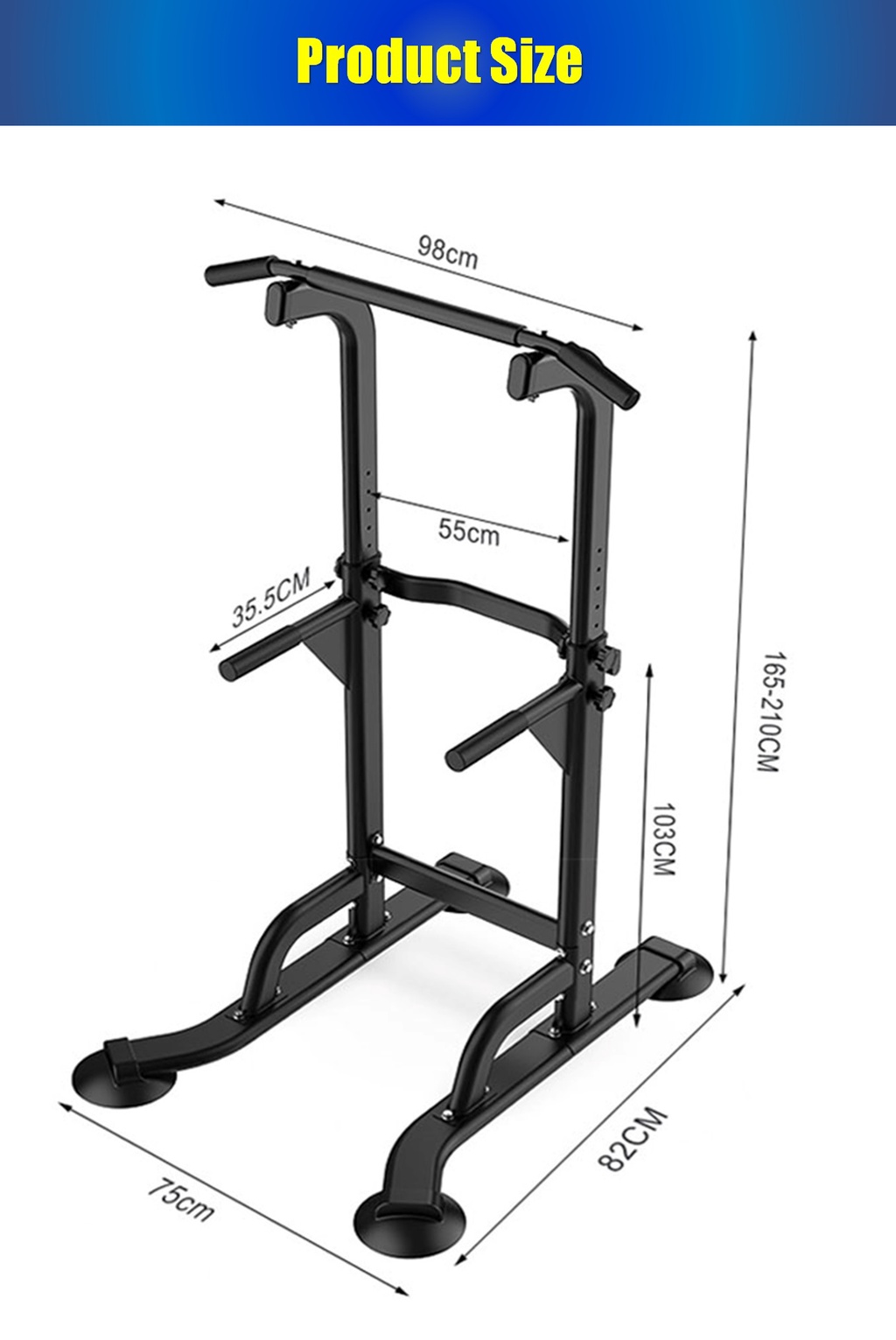 ADSports F9 Dip Stands Power Tower Adjustable Height Pull Up Push Up ...