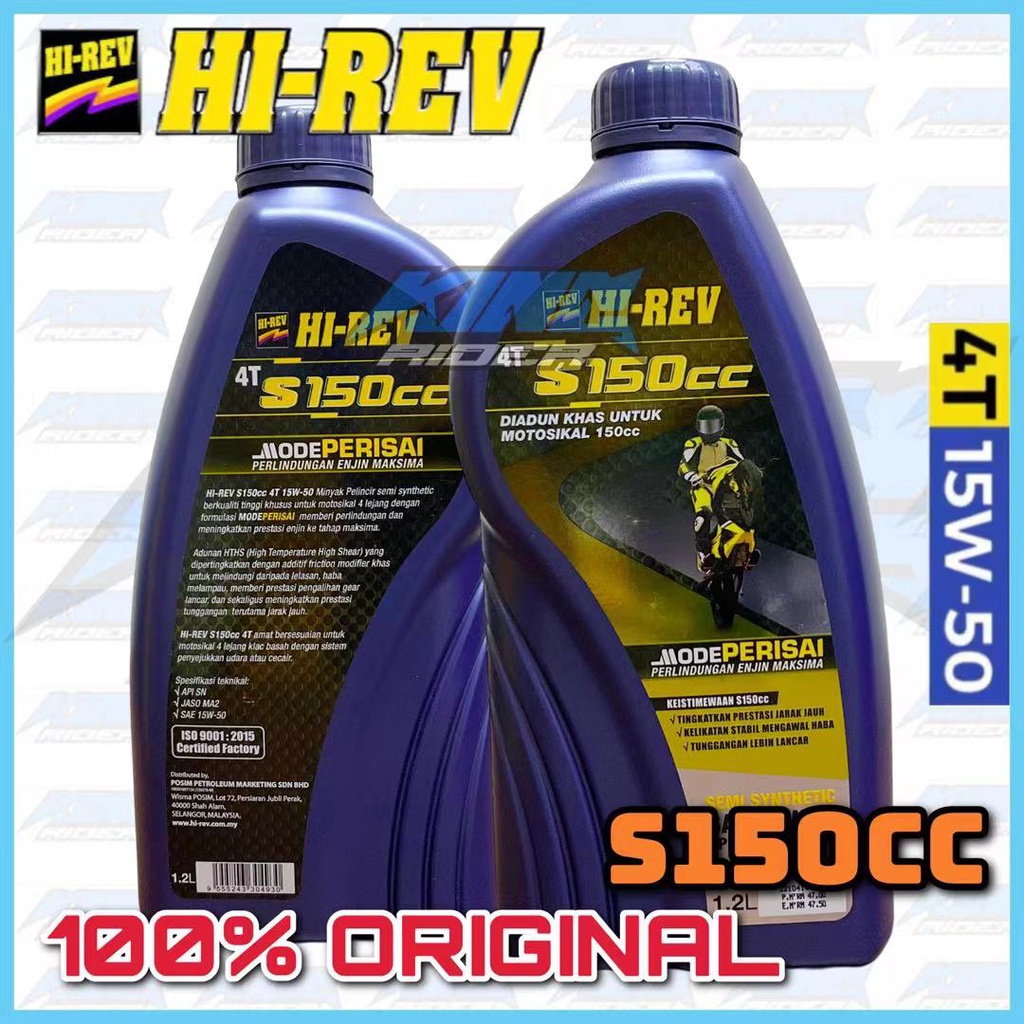 4T Oil HIREV 4TS150CC 4T 15W-50 Semi Synthetic 1.2 Liter Mode Perisai ...