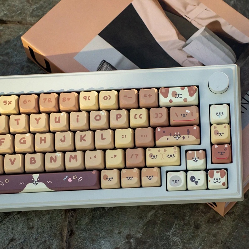 Cat Head Theme Keycaps MAO Profile Five Sides Sublimation Side Engraved ...