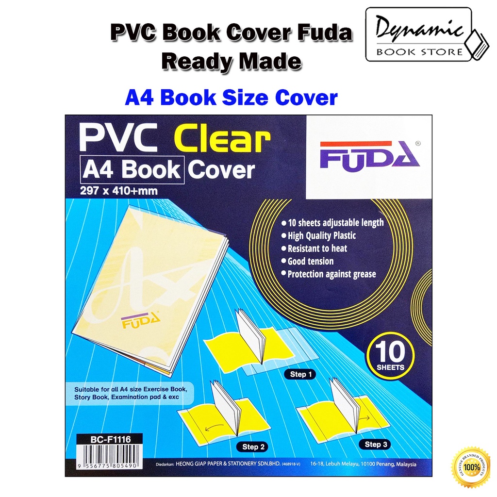 Ready Made FUDA PVC Book Cover A4 / Text Book / F5 Exercise Book ...
