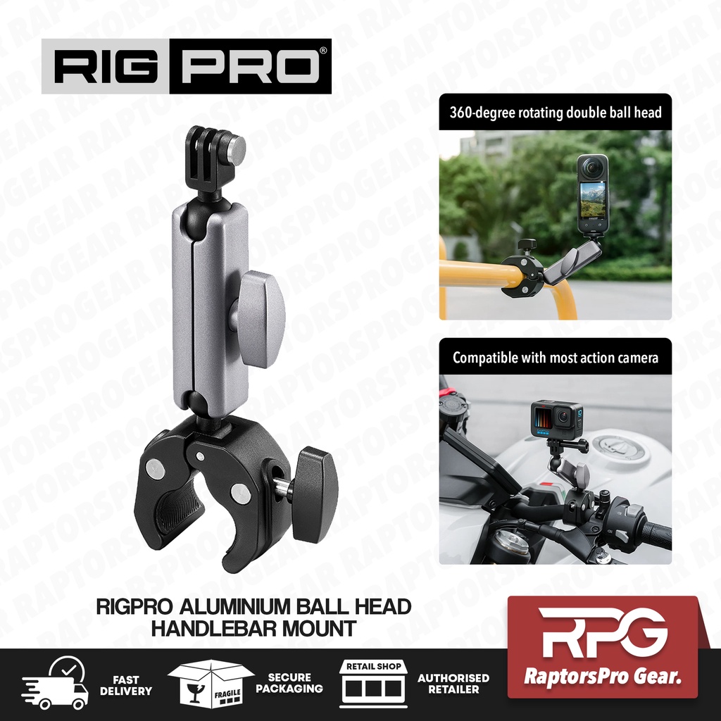 RIGPRO Aluminium Ball Head Handlebar Mount / Heavy Duty Motorcycle Clamp | Shopee Malaysia