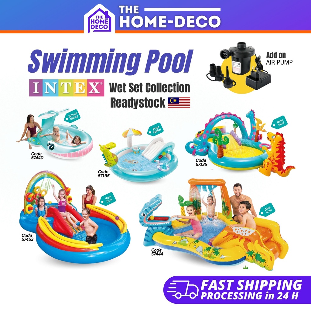 Intex Swimming Pool kids Inflatable Water Slide Children Kolam Renang ...