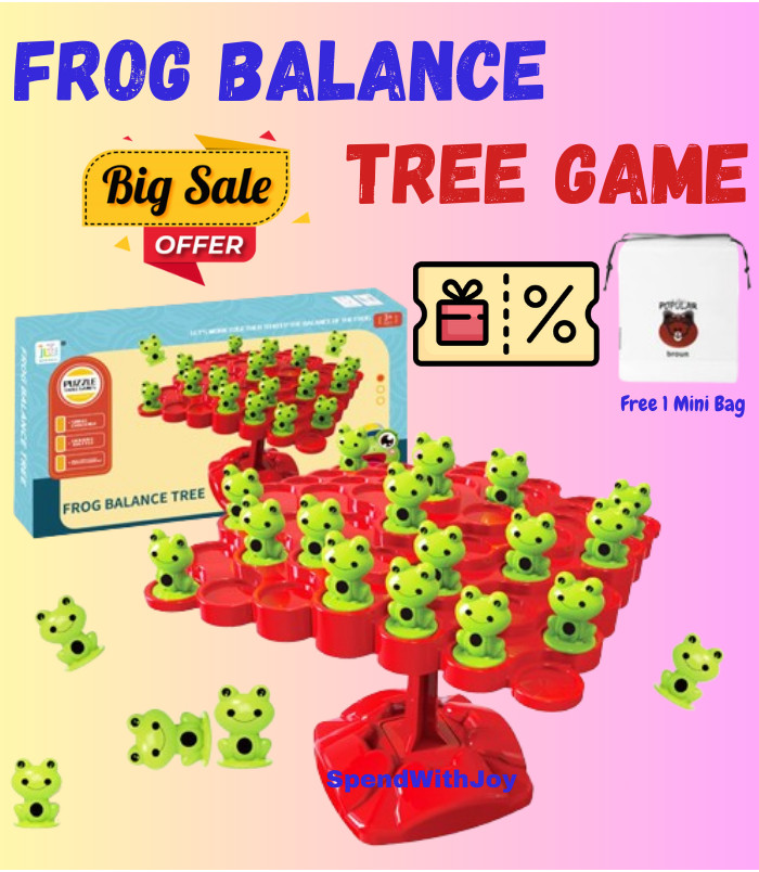 【SpendWithJoy】Frog Balance Tree Math Toy Frog Toy Stackable Board Game ...