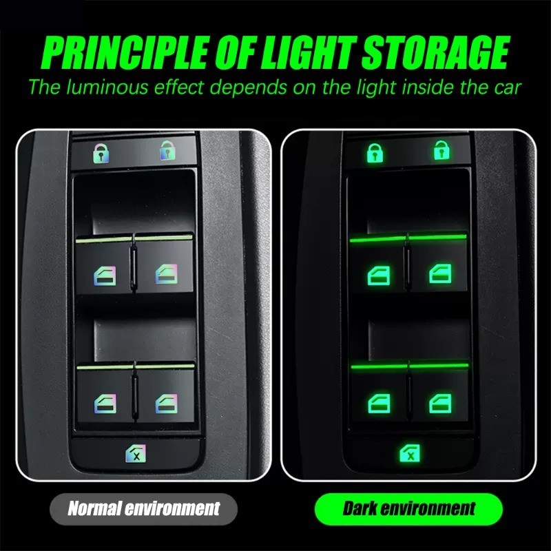 Fluorescent Window Lifter Switch Decals - Car Interior Styling ...