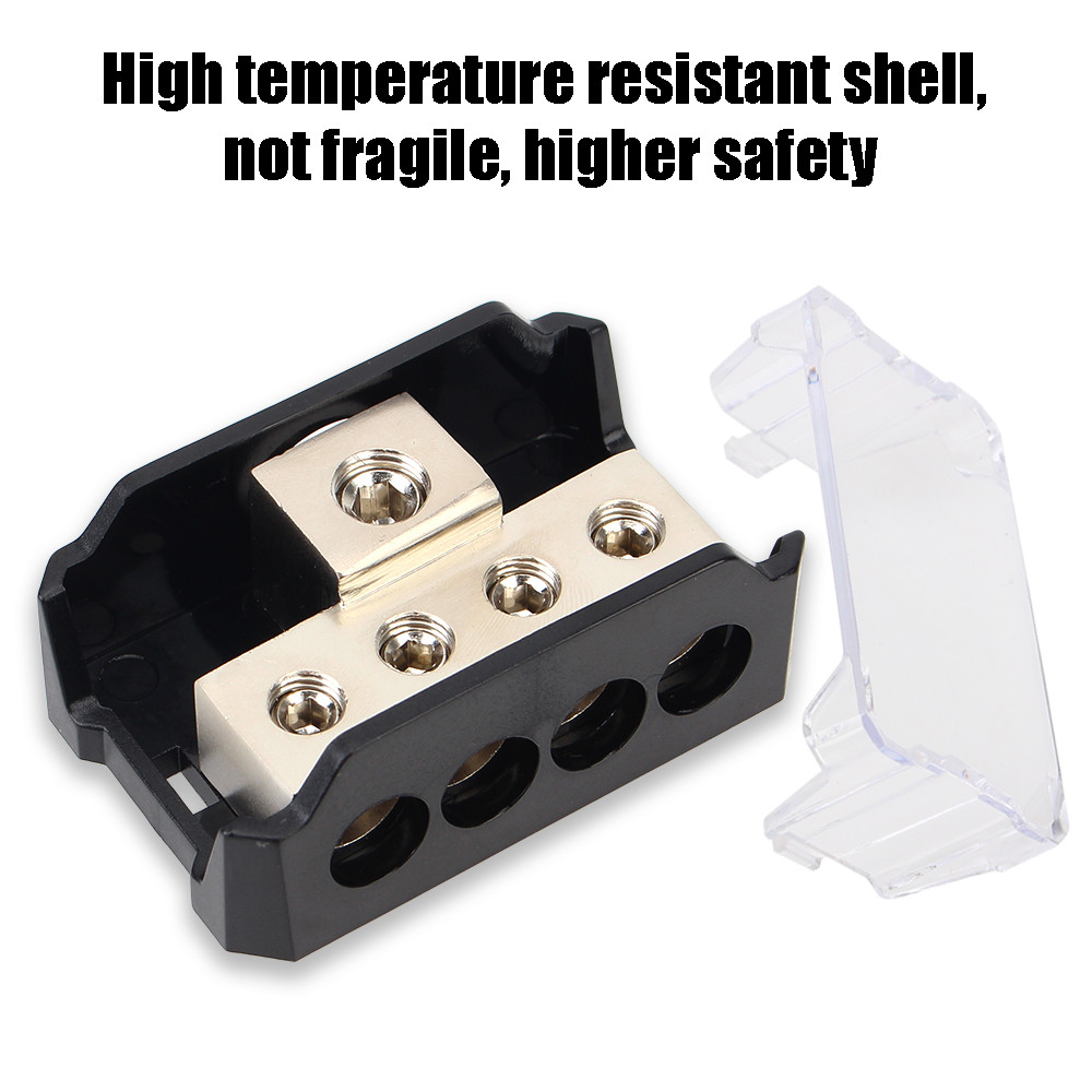 Power Distribution Block 1 Way In 4 Ways Out Car Audio Stereo Amp Splitter Connecting Box