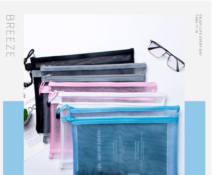 Angel Mark 1PC Storage Bag Zipper A4 A5 A6 Portable Zipper File Bag ...