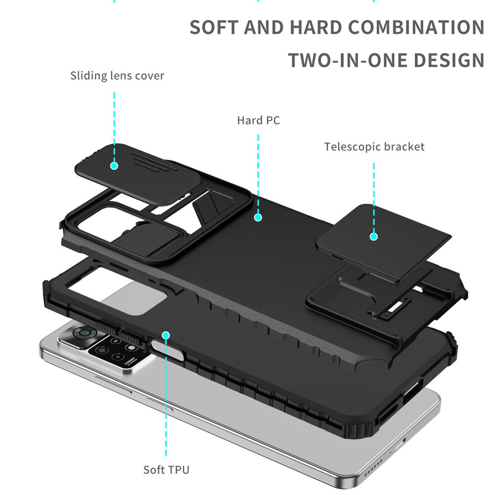 KEYSION Shockproof Case for Redmi Note 11 11 Pro 5G Push Pull Camera ...