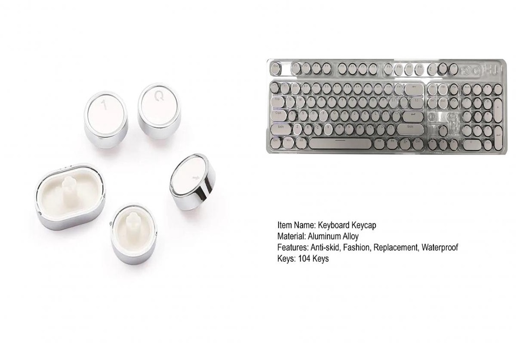 [Ready Stock] Metal Touch Plated Keycaps Vintage Style Keycaps 104 ...