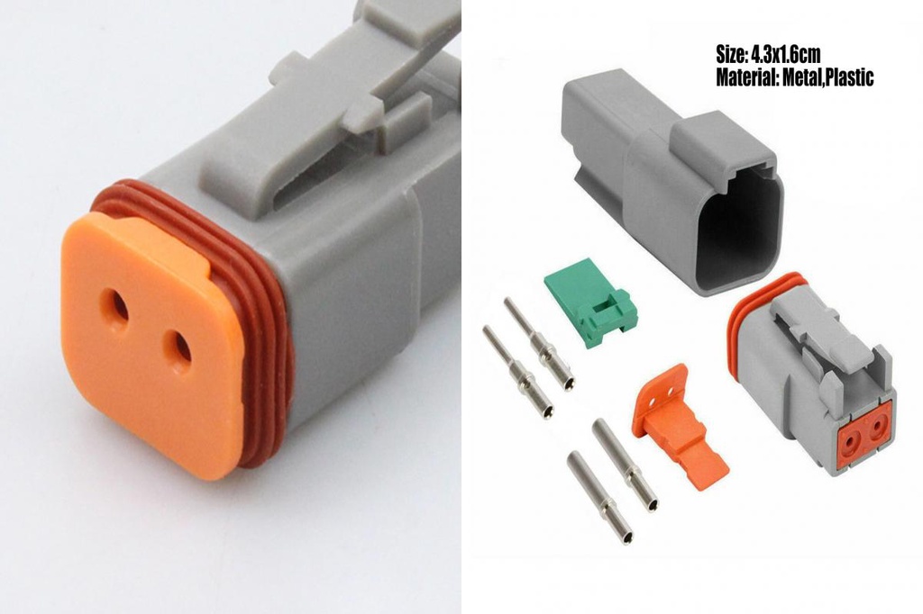 Cute_ Injection Moulding Electrical Connector Plug for Chassis 2 Way ...