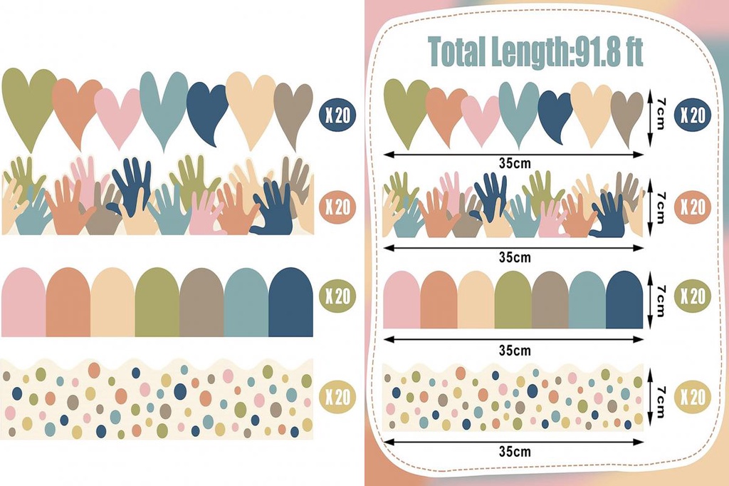 ccooamani| Diy Bulletin Board Border Waterproof Bulletin Board Border ...