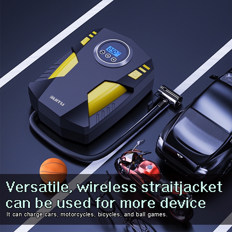 ViRYN 12V Mini Car Air Compressor Digital Tire Inflator LED Light ...