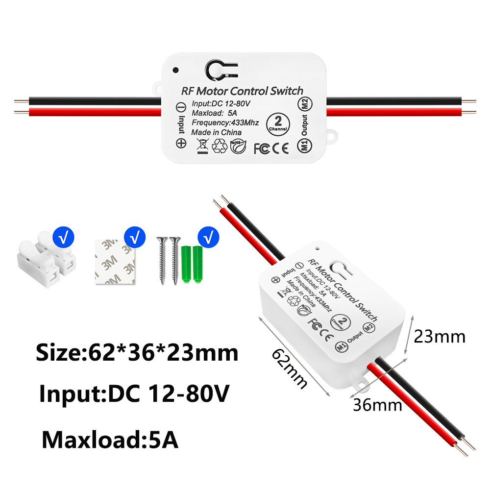 433 mhz Universal Wireless Remote Control Motor Switch 433Mhz 12V 24V ...